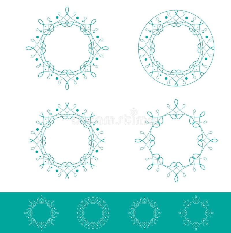 De Ronde Reeks Van Het Kader Vector Illustratie - Illustration of kant ...