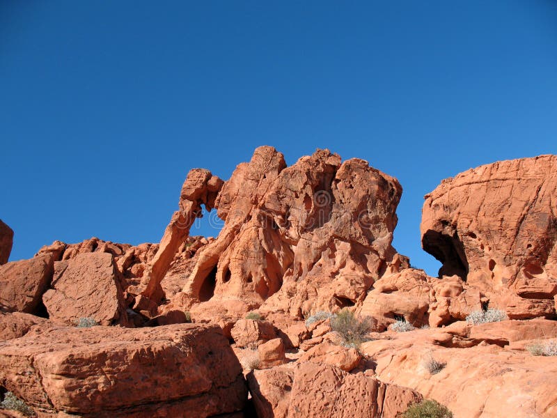 Olifantenrots in Valley of Fire, Nevada Stock Afbeelding - Image of ...