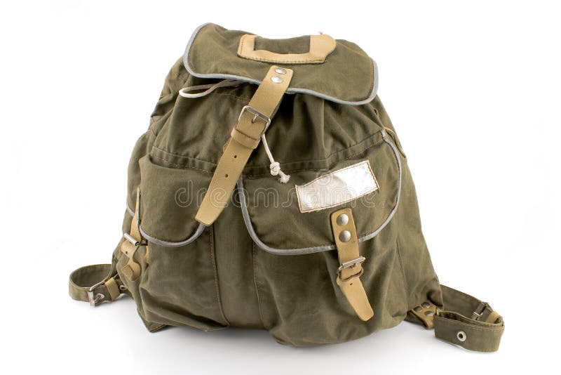 Canvas rugzak stock afbeelding. Image of canvas, militair - 23469639
