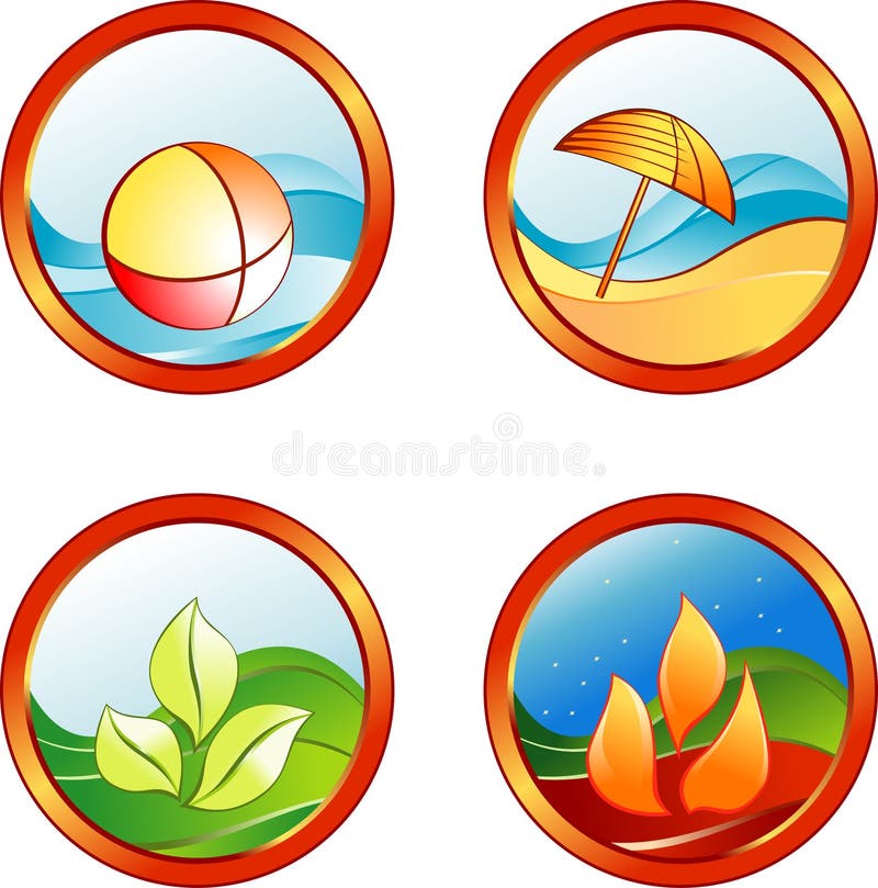Zomerrust-iconen vector illustratie. Illustration of vlam - 5725420
