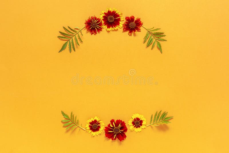 De Samenstelling Van De Bloem Kader Bloemen Ronde Kroon Van Gele ... De Samenstelling Van De Bloem Kader Bloemen Ronde Kroon Van Gele ...
