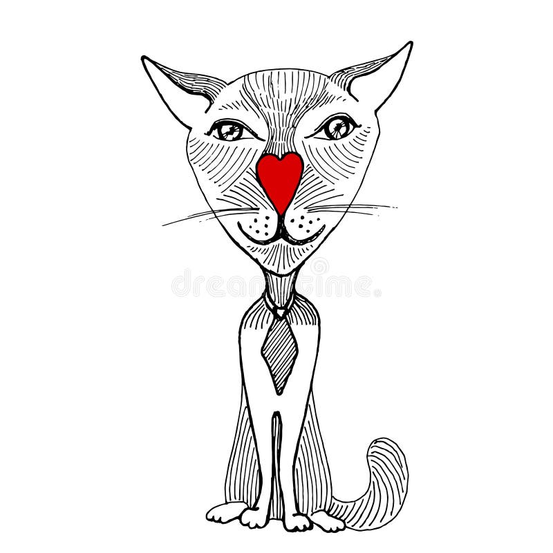 Zentangle gestileerde kat vector illustratie. Illustration of lijn ...
