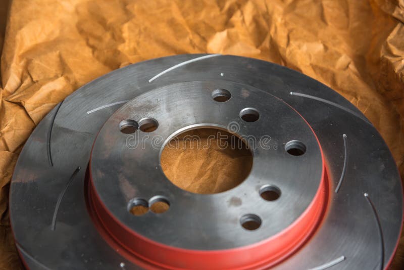 De Schijfrem Het is Een Deel Van Autogebruik Voor Einde De Auto Stock ...