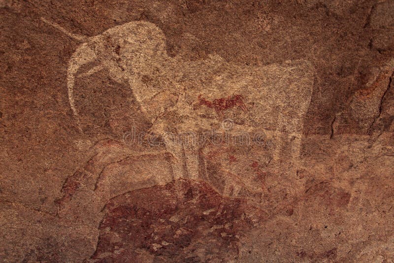 De Schilderijen Van De Bosjesman Stock Illustratie - Illustration of ...