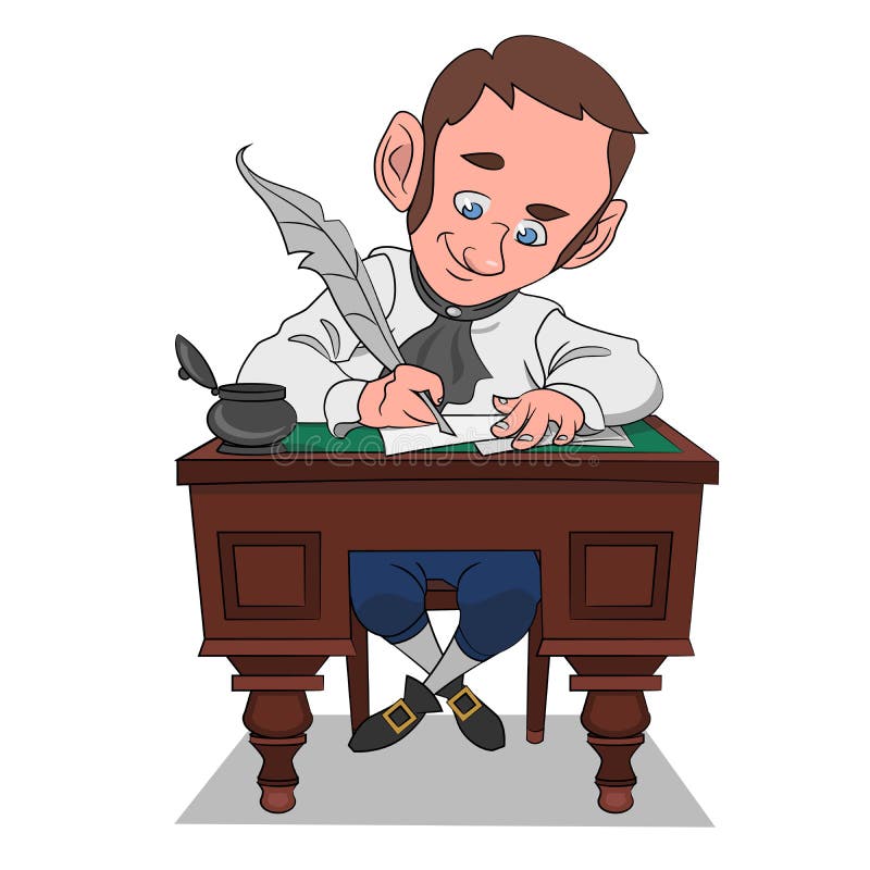 De schrijver creeert vector illustratie. Illustration of schrijft ...