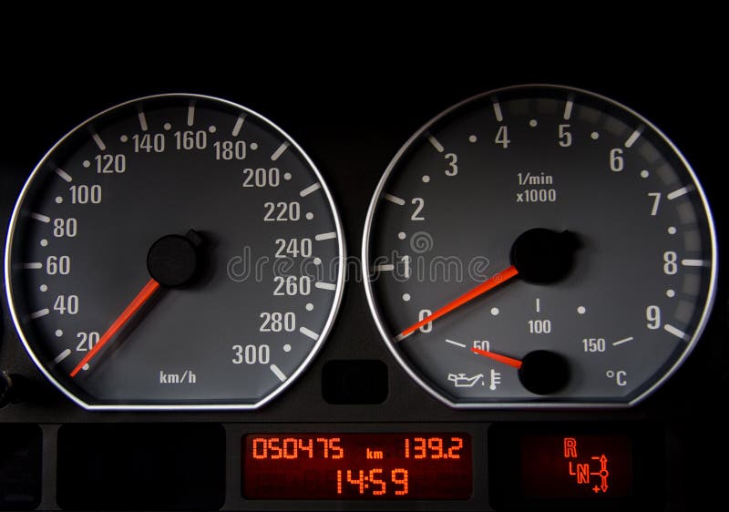 De Snelheidsmeter Van De Auto Stock Afbeelding - Image of kilometer ...