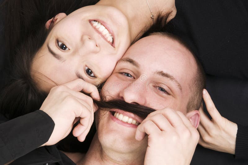 De snor stock foto. Image of geluk, pret, zorg, gezichts - 5564984