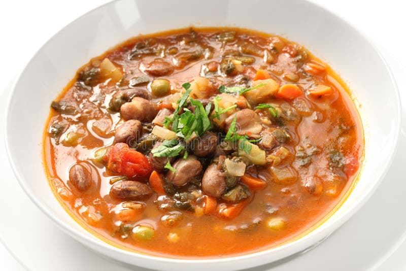 De soep van de minestrone stock afbeelding. Image of peterselie - 28343121