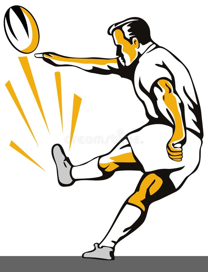 De Speler Die Van Het Rugby De Bal Schopt Vector Illustratie ... De Speler Die Van Het Rugby De Bal Schopt Vector Illustratie ...