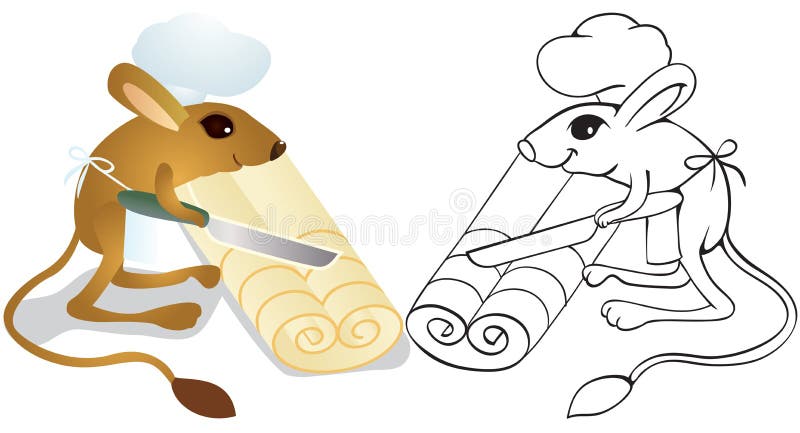 De Springmuis Van De Kok Rolt Deeg Uit Vector Illustratie ...