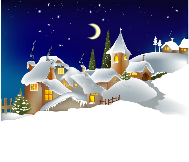 De stad van de winter vector illustratie. Illustration of illustratie ...