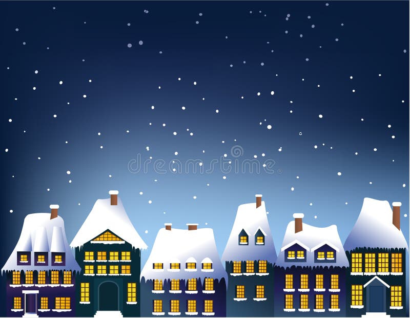 De stad van de winter vector illustratie. Illustratie bestaande uit ...