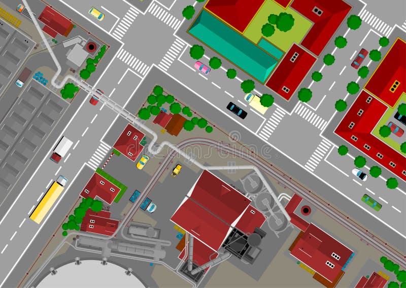 Stalen stad vector illustratie. Illustration of pijp - 21351224