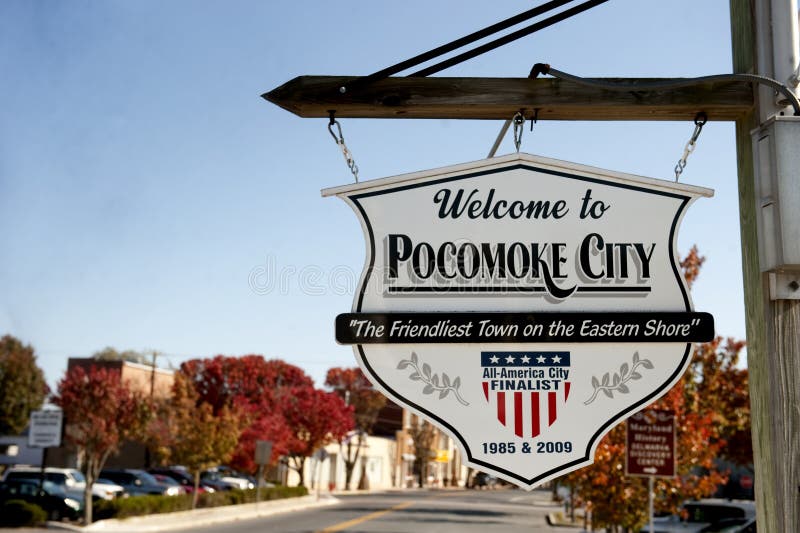 De Stad van Pocomoke stock afbeelding. Image of werkster - 22014625