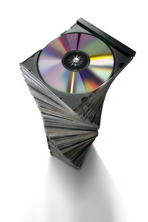 Stapel cd's stock foto. Image of kromming, hoog, computer - 3453662