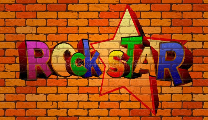 De Ster Van De Graffitirots Op De Muur Vector Illustratie ...