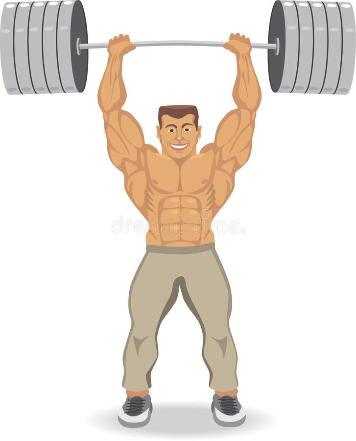 De sterke man omhoog vector illustratie. Illustration of bouw - 12539115