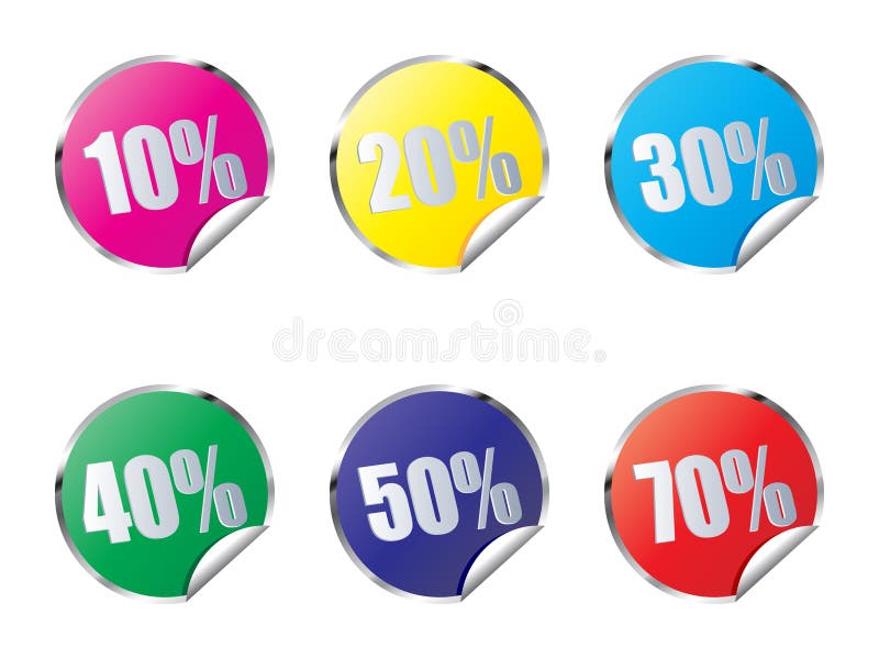 De stickers van de korting vector illustratie. Illustratie bestaande ...