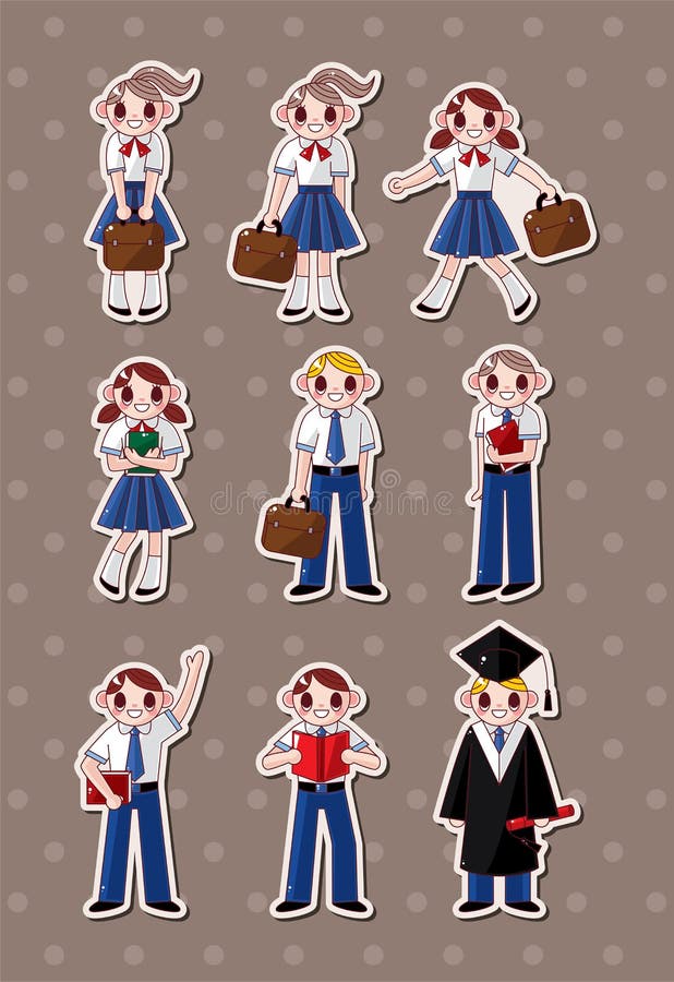 De stickers van de student vector illustratie. Illustration of doekje ...
