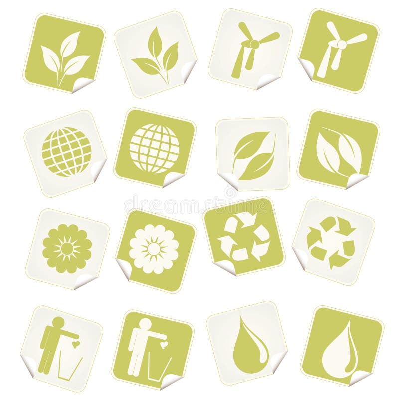 Eco-stickers vector illustratie. Illustration of schoon - 9295927