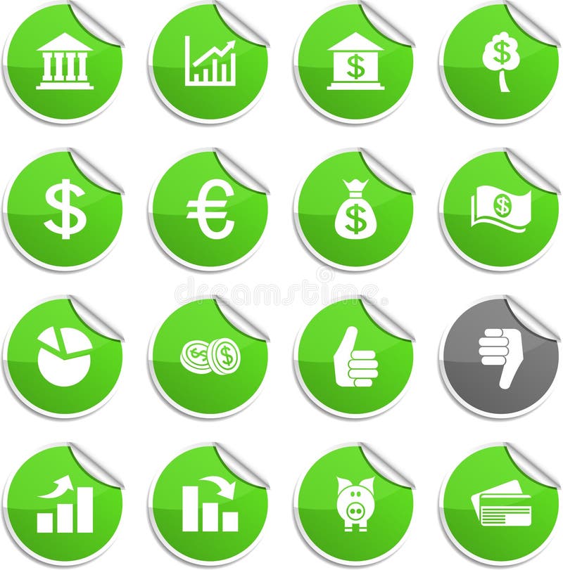 De stickers van het geld. vector illustratie. Illustration of doos ...