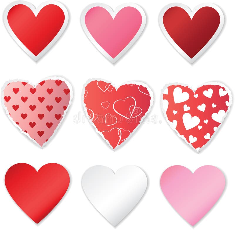 De stickers van het hart vector illustratie. Illustration of cadeau ...