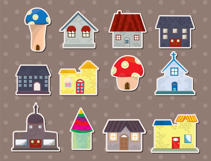 De stickers van het huis vector illustratie. Illustration of deur ...
