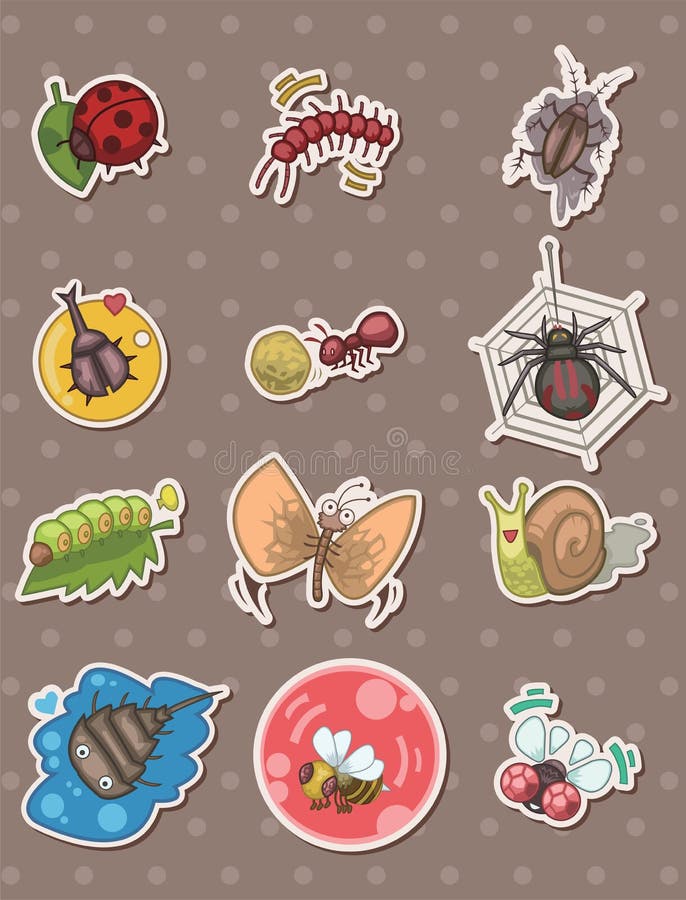 De stickers van het insect vector illustratie. Illustration of doekje ...