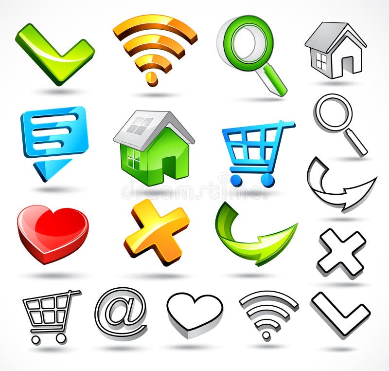 De Symbolen En De Pictogrammen Van De Computer Vector Illustratie ...