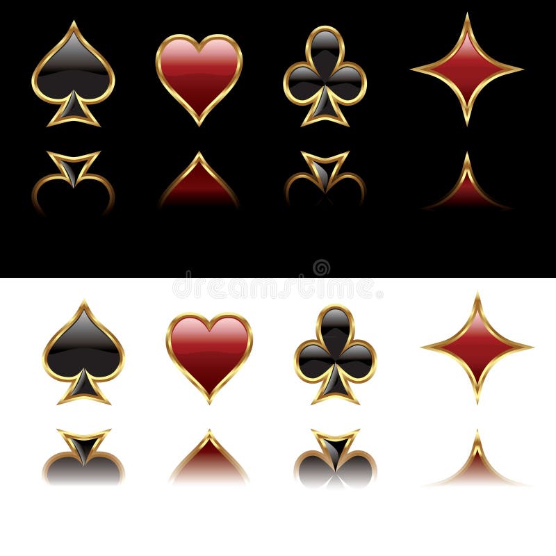 De symbolen van de kaart vector illustratie. Illustration of hart ...