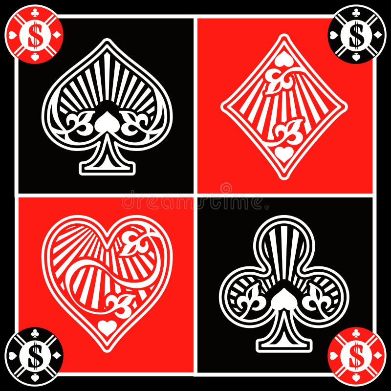 De symbolen van de kaart stock illustratie. Illustration of pook - 3584178