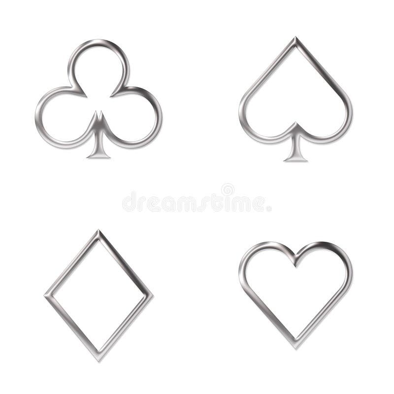 De Symbolenzilver Van De Kaart Stock Illustratie - Illustration of ...
