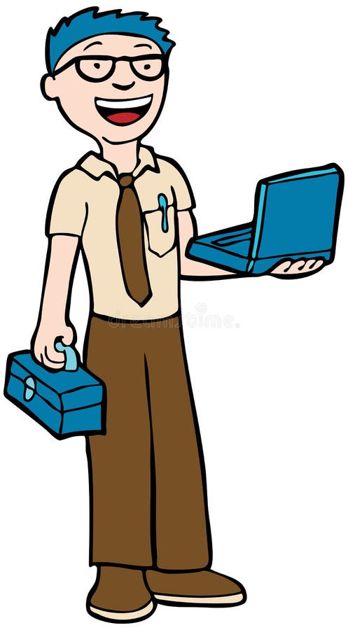 De Technicus Van De Computer Vector Illustratie - Illustration of reparatie, hersteller: 9630243