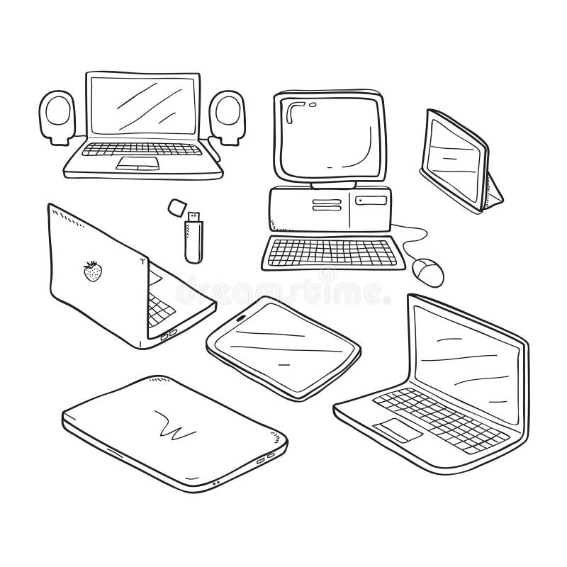 Tekening van computer vector illustratie. Illustratie bestaande uit ...