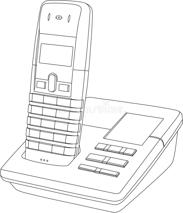 De Tekening Van De Lijn Van De Telefoon Vector Illustratie ...