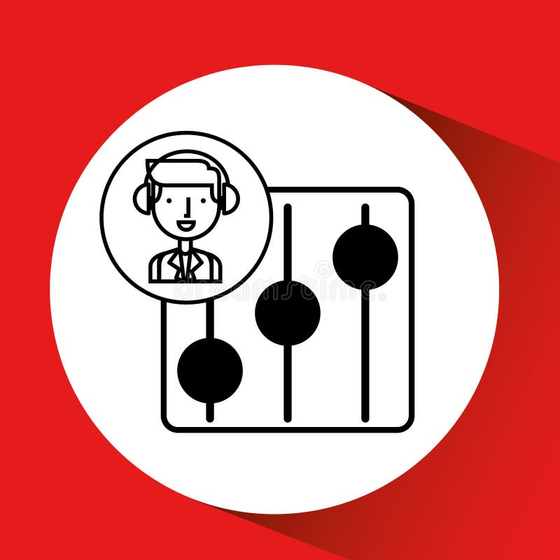 De Tekening Van De Mensenhand Het Luisteren Muziekequaliser Vector ...