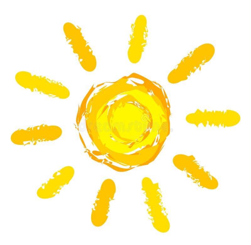 De tekening van de zon vector illustratie. Illustration of embleem ...