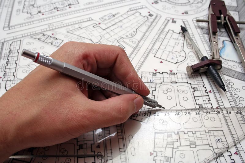 De tekening van het plan stock afbeelding. Image of binnenland - 1230029