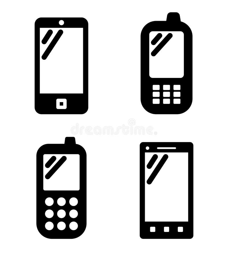 Het Mobiele Pictogram Van De Telefoon Vector Illustratie - Illustration ...