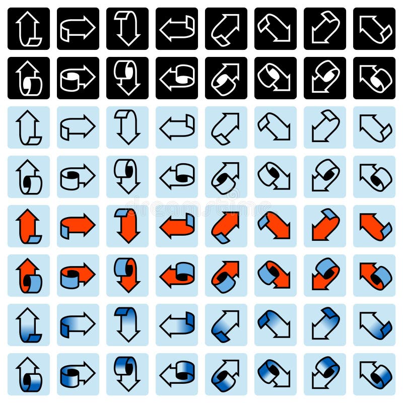 De tekens van de richting vector illustratie. Illustration of begrip ...