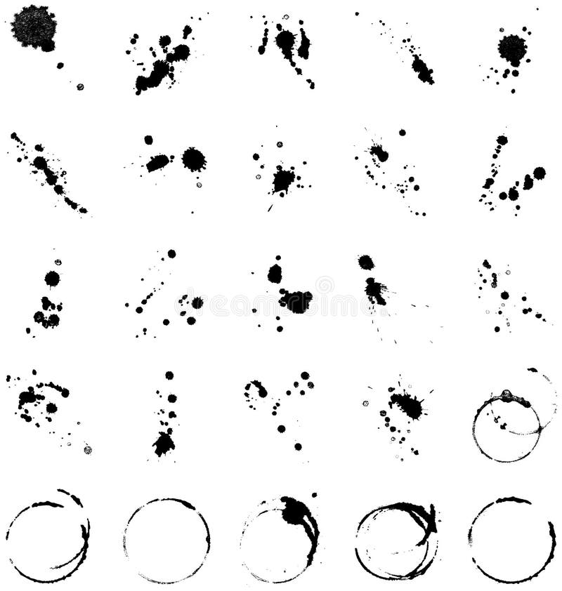 Vier verfspatten vectoren vector illustratie. Illustration of druppel ...