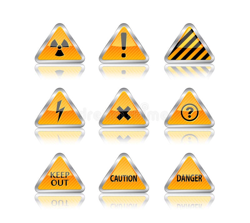 De Tekens Van Het Gevaar En Van Het Gevaar Vector Illustratie ...