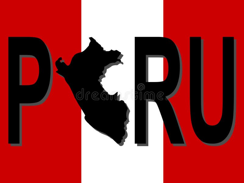 De Tekst Van Peru Met Kaart Vector Illustratie - Illustration of tekst ...