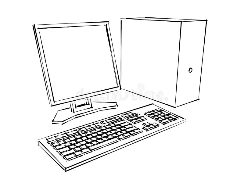 Tekening van computer vector illustratie. Illustration of schets - 21960386