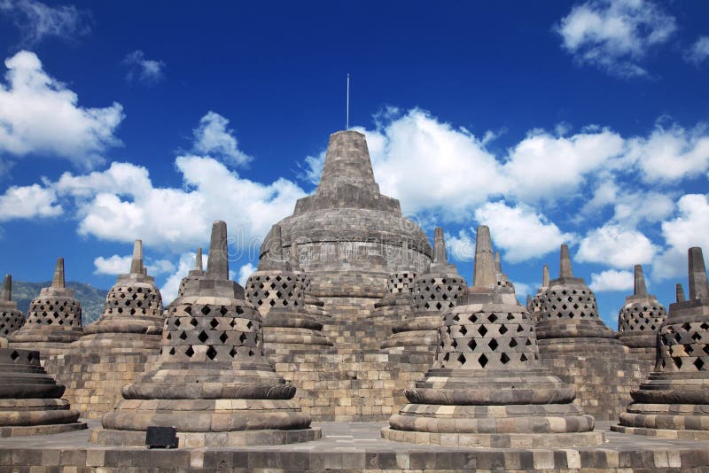 De Tempel Van Borobudur, Yogyakarta, Java, Indonesië. Stock Foto - Image of borobudur ...