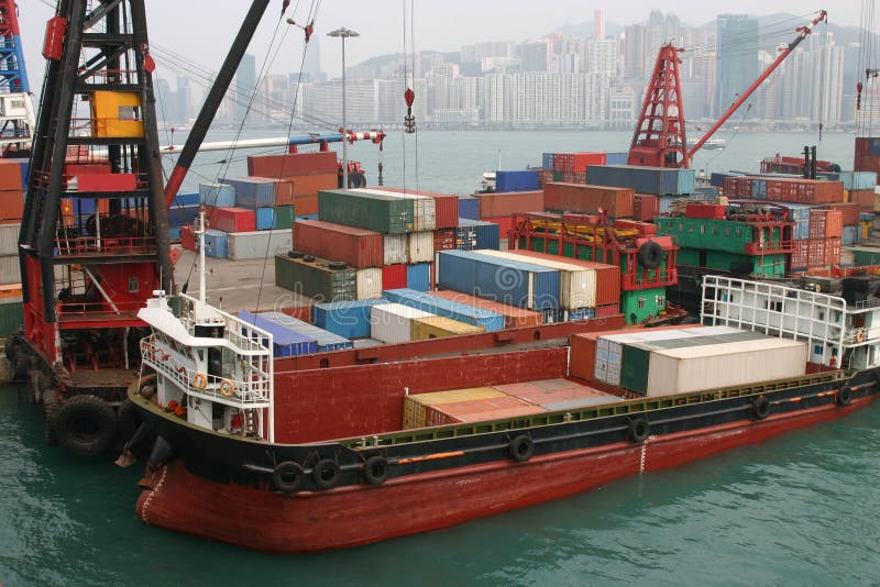 De Terminal Van De Container Van Hongkong Stock Foto - Image of patroon ...