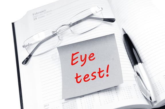 Oogtest stock afbeelding. Image of oftalmologie, agenda - 18814815