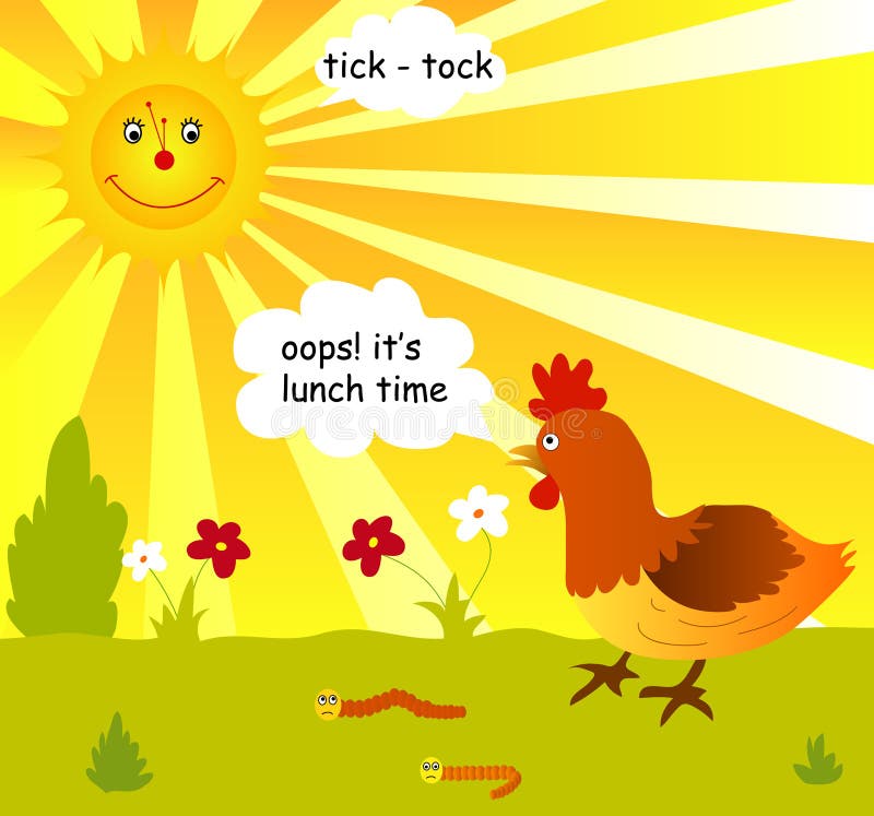 Lunchtijd stock illustratie. Illustration of beeldverhaal - 2199786