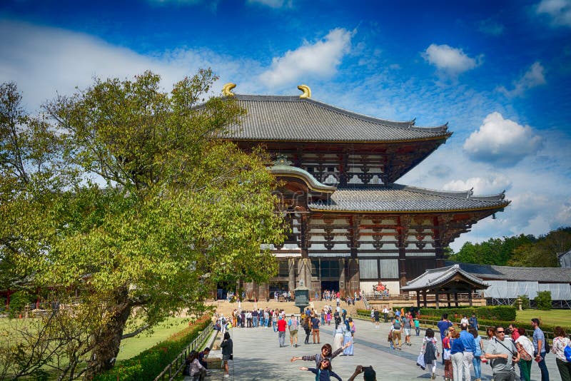 Tempel Todai -todai-ji in Nara, Japan Stock Afbeelding - Image of ...