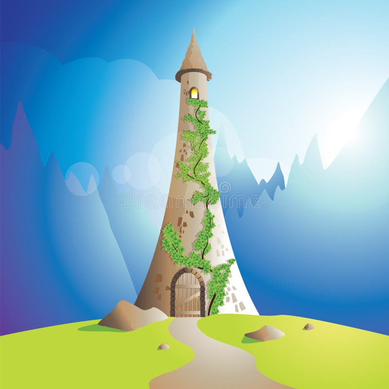 De toren van Rapunzel vector illustratie. Illustration of vector - 23516250